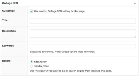 Page Settings Onpage Seo Tokopressid