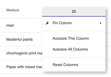 Javascript Menutabs Not Showing Up In Ag Grid Stack Overflow