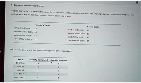 8 Consumer And Producer Surplus Suppose Sean Is The Only Seller In The