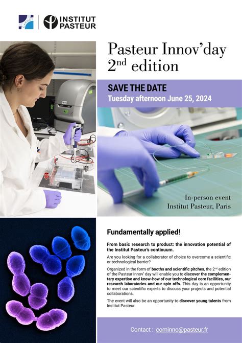 ☝ Save The Date Pasteur Innovday June 25 2024 👉 In Person Event