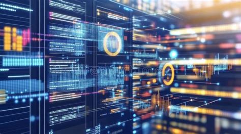 a computer screen with many different colored lines and dots stock illustration illustration