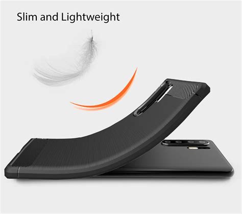 Sdtek Case For Huawei P Pro Carbon Fibre Silicone Cover Shockproof Black