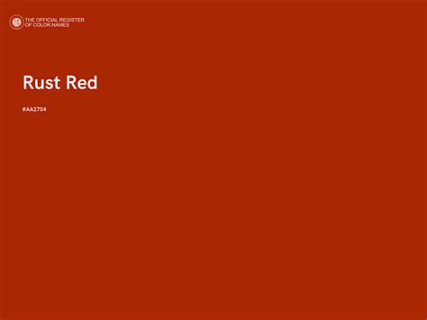 Rust Red Color AA The Official Register Of Color Names