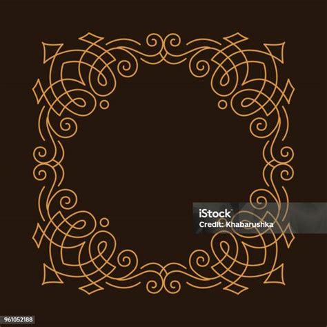 화려한 장식 꽃 프레임 스크롤 붓글씨 디자인 요소 선조 장식 패턴입니다 결혼식 초대장 인사말 카드 날짜 카드를 저장 합니다 벡터입니다 0명에 대한 스톡 벡터 아트 및 기타