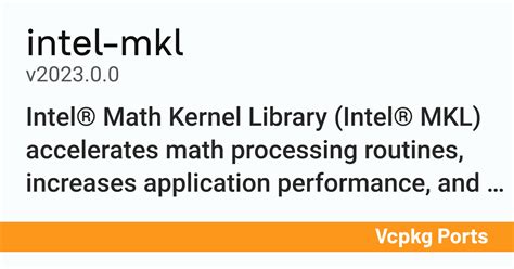 Intel Mkl V202300 Vcpkg Ports