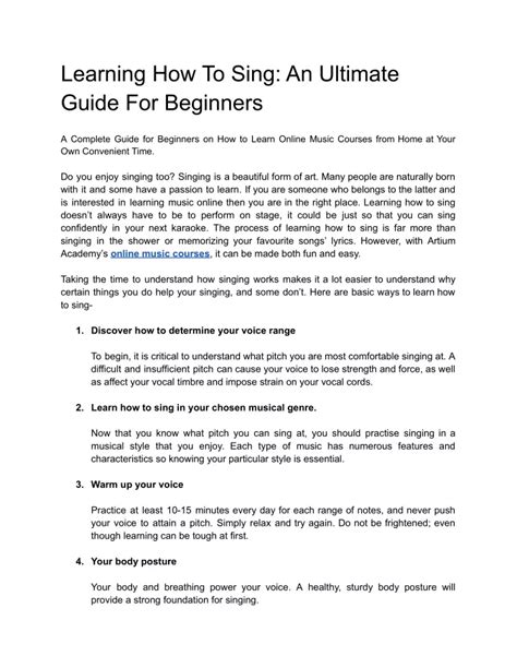 Ppt Learning How To Sing An Ultimate Guide For Beginners Powerpoint Presentation Id 11535866