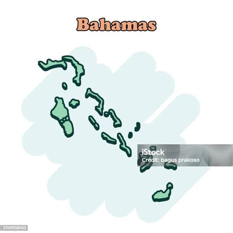 바하마 만화 컬러 지도 아이콘 만화 스타일입니다 국가 기호 그림 그림입니다 0명에 대한 스톡 벡터 아트 및 기타 이미지 0명 경계 고립 색상 Istock