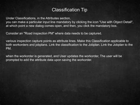 IBM Maximo Tips Tricks PPT