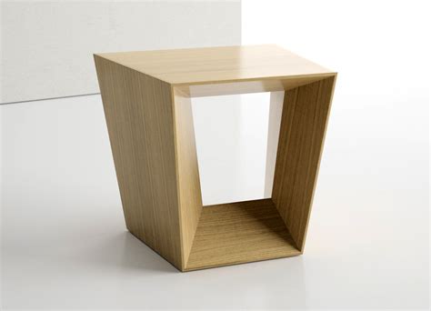 Fine Modern Angular Wood Side Table Ambience Doré