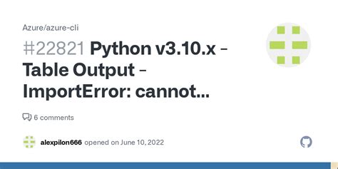 Python V310x Table Output Importerror Cannot Import Name