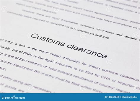 Customs Clearance Concept Stock Image Image Of Invoice 144657249