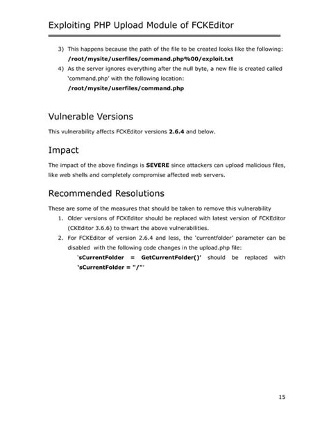 File Upload Vulnerability In Fck Editor Pdf Web Development Internet