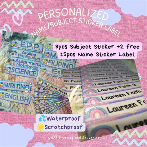 Customized Subject Name Sticker Label Shopee Philippines