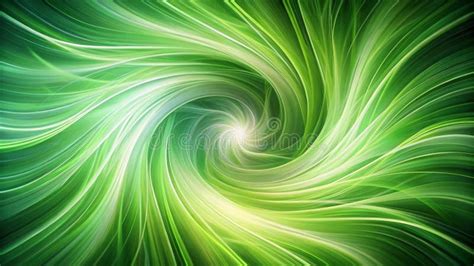Abstract Green Swirling Energy Vortex Bright Luminescent Lines Radiating From Center