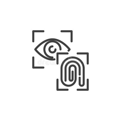 Biometric Security Line Icon Stock Vector Illustration Of Pictogram
