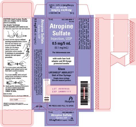 Fda Label For Atropine Sulfate Injection Solution Intravenous Indications Usage And Precautions