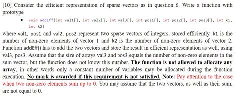 Solved 10 Consider The Efficient Representation Of Sparse