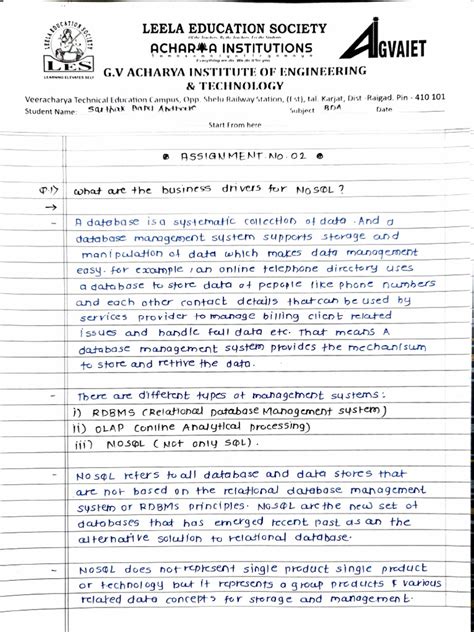 Bda Assignment No02 Pdf No Sql Databases