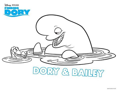 Dory With The Whale Bailey Finding Dory Coloring Pages