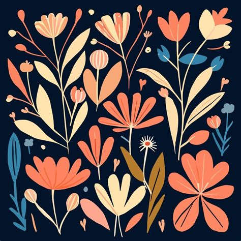Premium Vector Kaleidoscope Garden A Handdrawn Floral Tapestry Of