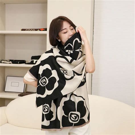 따뜻한 럭셔리 디자인 캐시미어 스카프 여성용 두꺼운 부드러운 목도리 랩 선물 겨울 Aliexpress