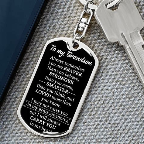 To Grandson Keychain From Grandma Personalized Keyring For Grandson