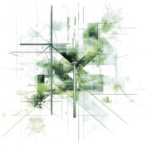 Abstract Green Energy Grid On White Background Premium Ai Generated Image