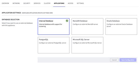 Applications Configuring External Databases