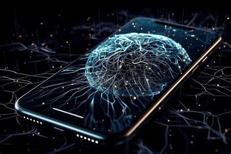 Artificial Intelligence With Neural Networks On Smartphone Screen Concept Of Digital Smart