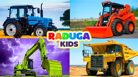 Учим строительный транспорт и спецтехнику для детей Развивающее видео Викторина для детей