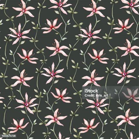 열대 수채화 조류 벌새 원숭이와 재규어 이국적인 정글 식물 야자 바나나 잎 꽃 플라밍고 파스텔 색상 원활한 패턴 직물 배경 표범에 대한 스톡 벡터 아트 및 기타 이미지