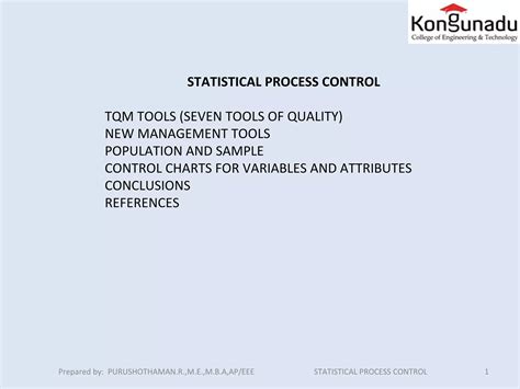 Statistical Process Control PPT Statistical Process Control PPT