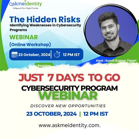 Ravindra Kumar Singh On Linkedin Cybersecurity Cyberresilience Riskmitigation Webinaralert…