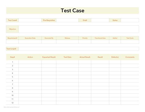 Free Test Case Templates Word And Excel