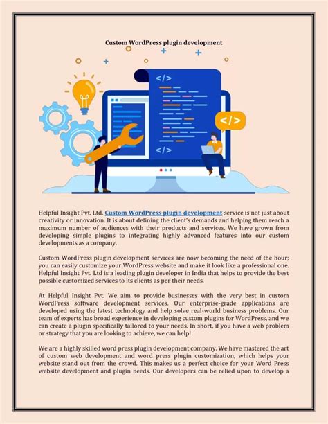 PPT Custom WordPress Plugin Development PowerPoint Presentation Free