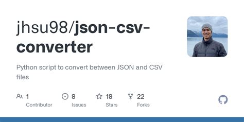 Github Jhsu98json Csv Converter Python Script To Convert Between