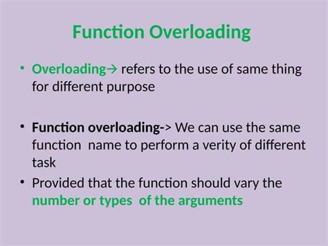 Function Overloading In C Programming Language Ppt