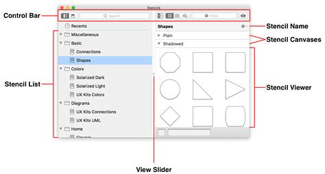 Omnigraffle 7 11 Reference Manual For Macos Using Curating And Creating Stencils