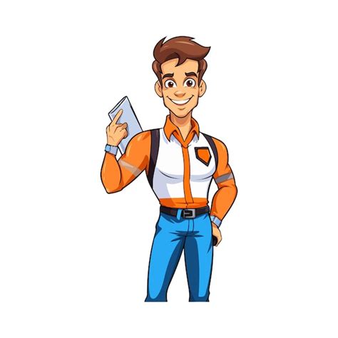 Data Clerk Mascot Logo Premium Ai Generated Vector