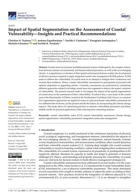 Pdf Impact Of Spatial Segmentation On The Assessment Of Coastal Vulnerability—insights And