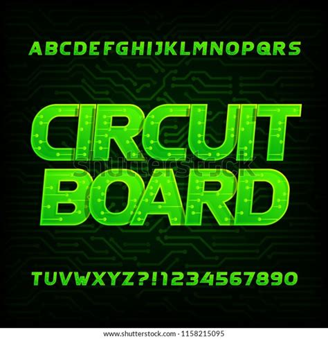 Circuit Board Font Vector Alphabet Digital Stock Vector Royalty Free