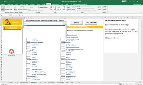 Planilha Teste de Perfil DISC Excel Avançado