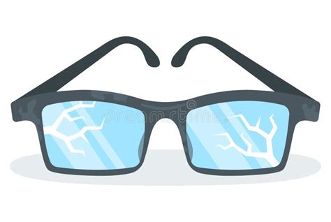 Cracked Black Reading Glasses Broken Glass Stock Vector Illustration Of Disrepair
