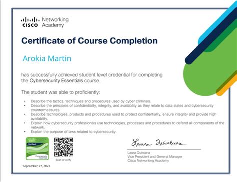 Completed The Next Course In Cybersecurity Cybersecurity Essentials