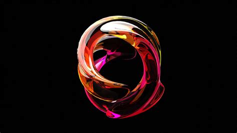 Mesmerizing 3d Render Looping Animated Glass Like Liquids Swirling And Spinning In Colorful