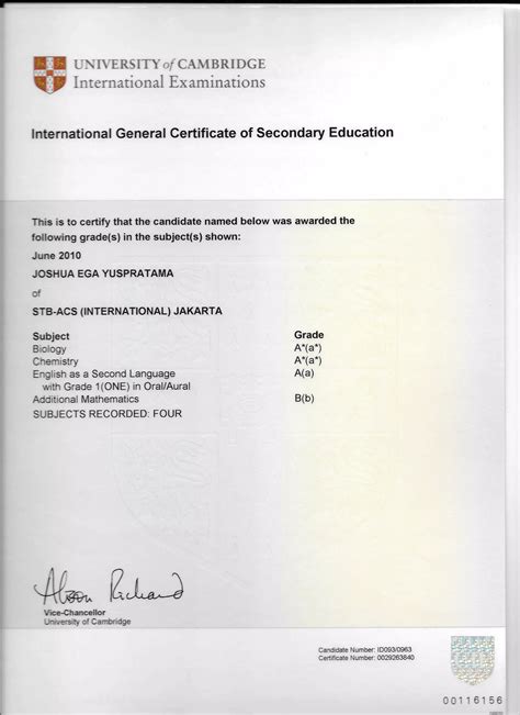 Igcse Certificate Pdf