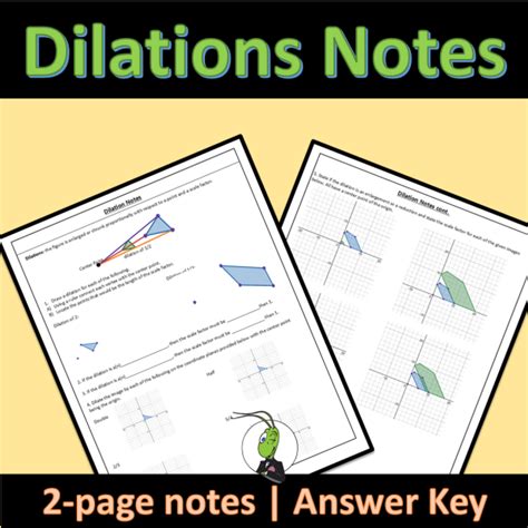 Dilations Geometry Guided Notes Transformations And Symmetry Unit Made By Teachers