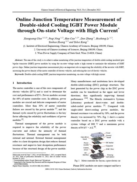 Online Junction Temperature Measurement Of Double Sided Cooling Igbt Power Module Through On