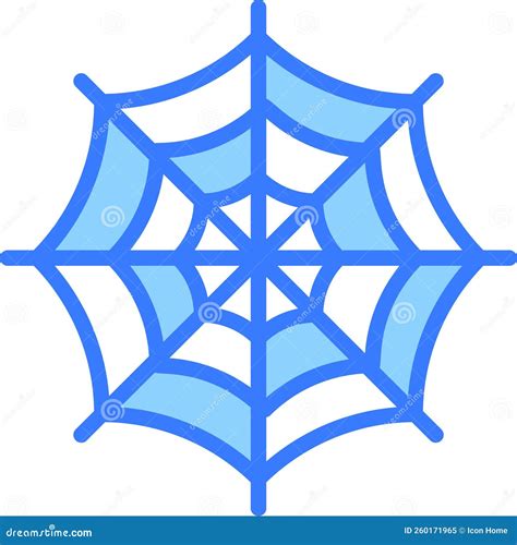 Spider Cobweb Vector Blue Outline Stock Vector Illustration Of