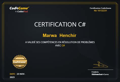 Codingame Certification